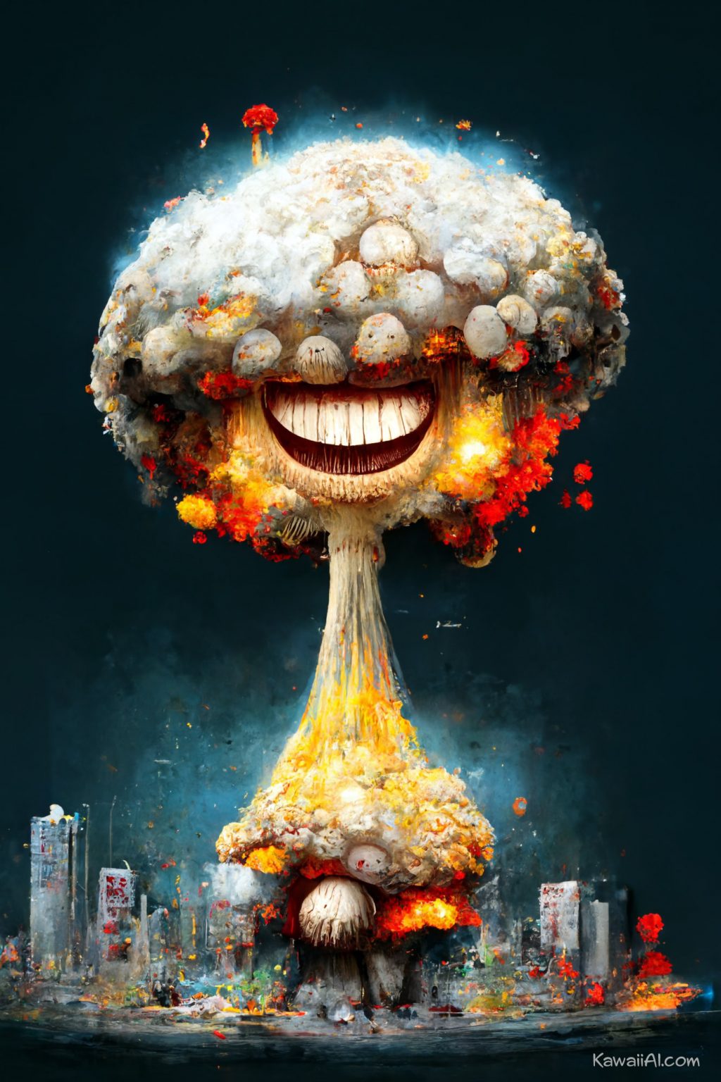 Cute Monstrous Nuclear Explosion Creatures using Midjourney - Kawaii AI