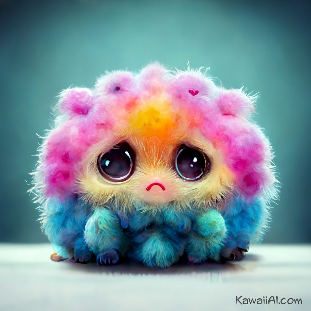 Coco - First FurryBalls creature, soft, colorful and gentle - Kawaii AI
