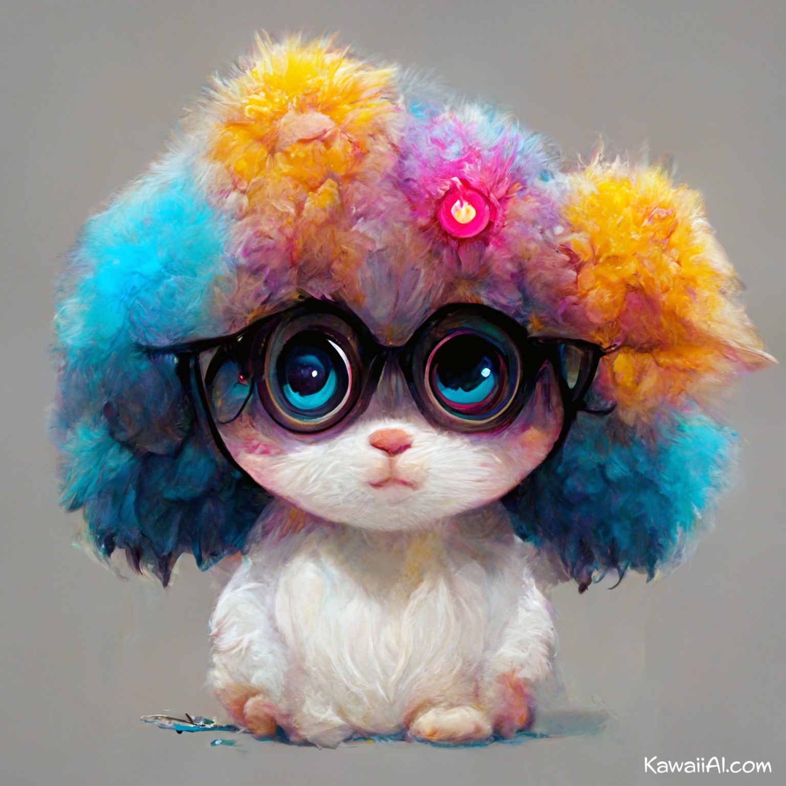 Puddle - Adorable fluffy character with multicolored hair & Cute ...