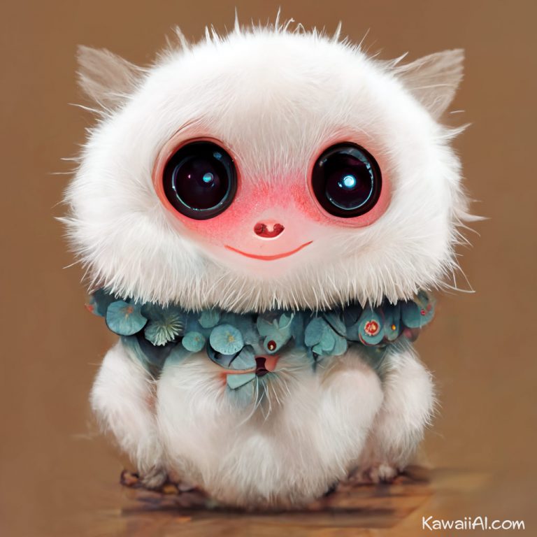 Cute fluffy little Gentleman AI-generated creature - Kawaii AI