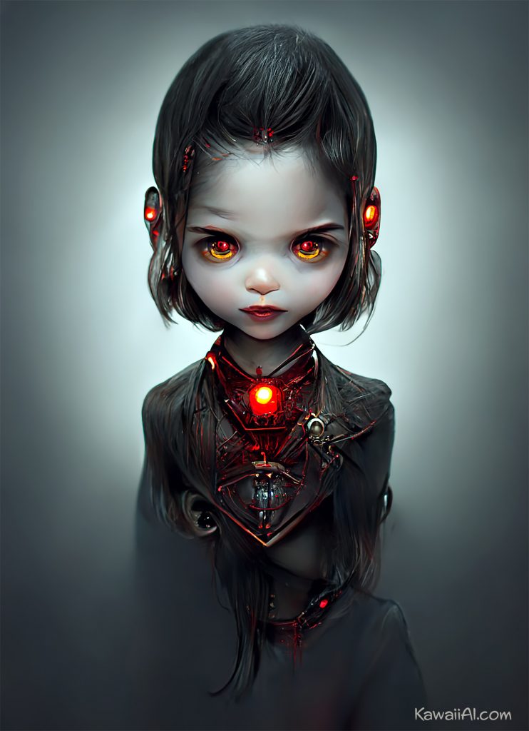 Cute & Creepy Vampire Cyborg Girl - Kawaii AI