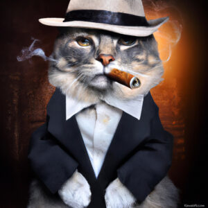 Cat Gangsters AI Art using ImgCreator.ai & DALL-E - Kawaii AI
