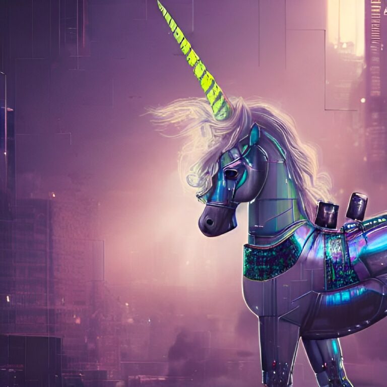 Cyberpunk Unicorn Photos using WONDER AI Art Generator - Kawaii AI