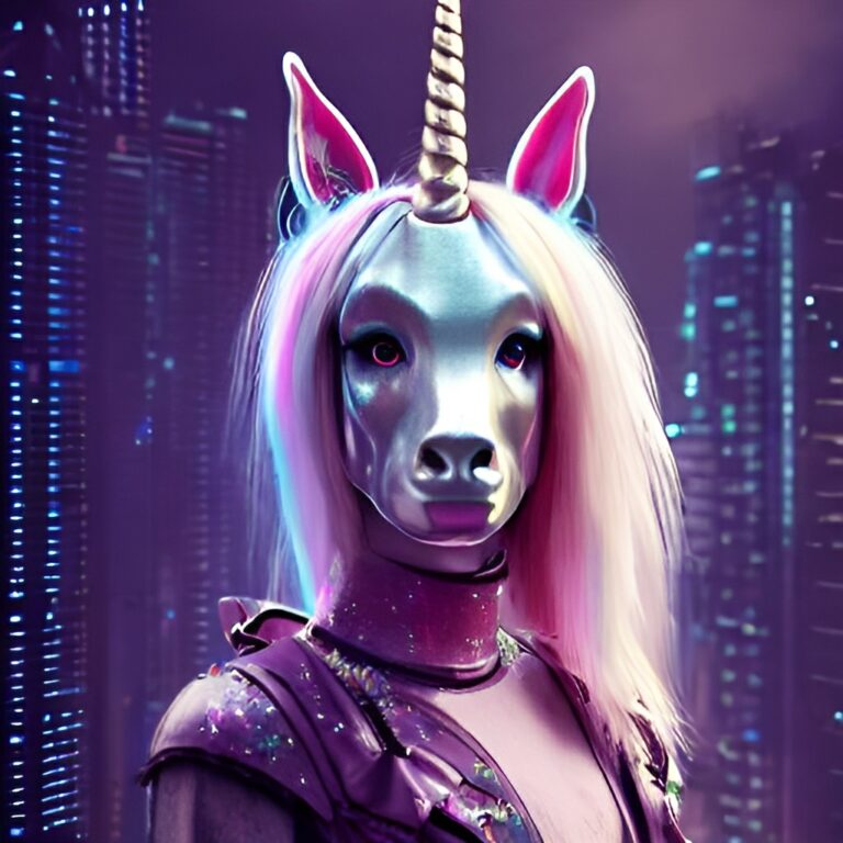 Cyberpunk Unicorn Photos using WONDER AI Art Generator - Kawaii AI